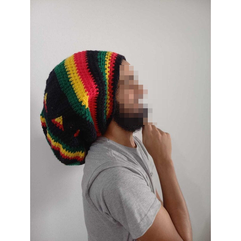 Boina Gorro Reggae gigante para dreads jamaicano, de crochê, tem outras ...