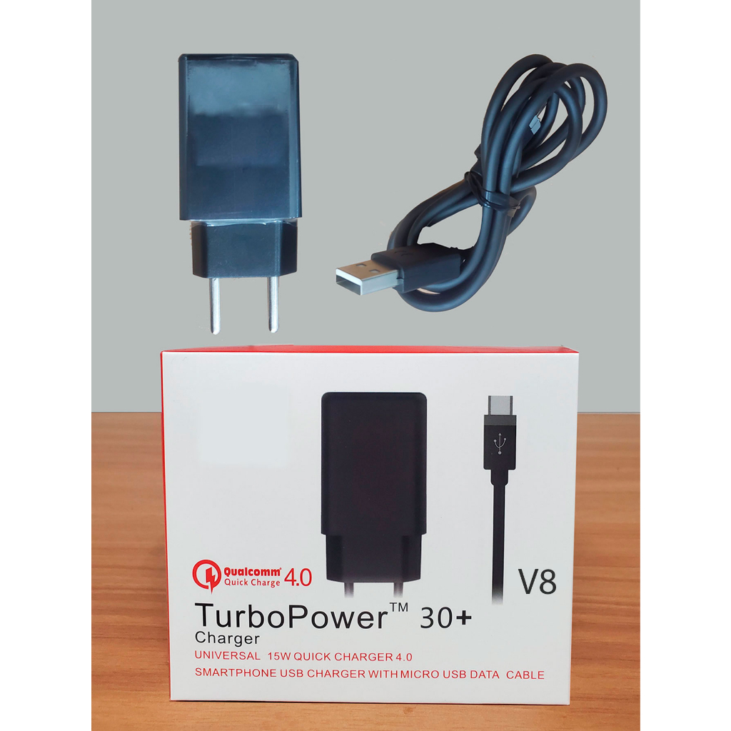 Carregador Turbo Power + Com Cabo Micro Usb V8 Turbo | Shopee Brasil
