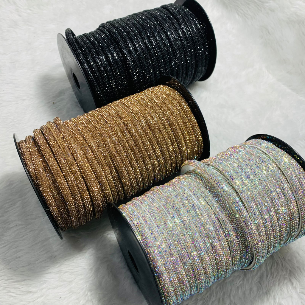 Tubo Meia Cana de Strass 6mm - 1 Metro | Shopee Brasil