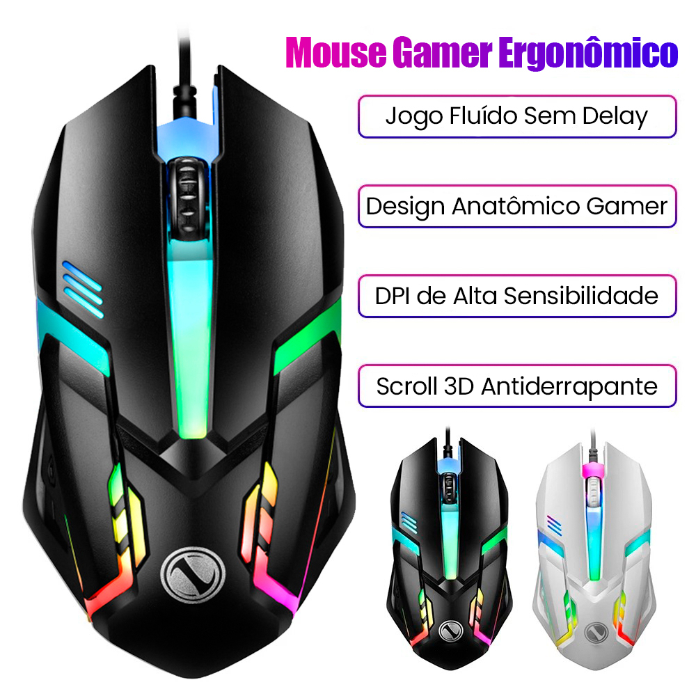 Mouse Gamer Ergonômico Anatômico Ultra Sensível Com Sensor de DPI ...
