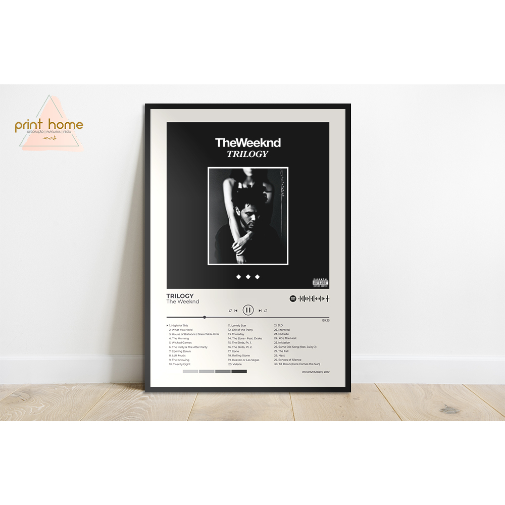 Placa Poster MDF Spotify The Weeknd Trilogy | Shopee Brasil