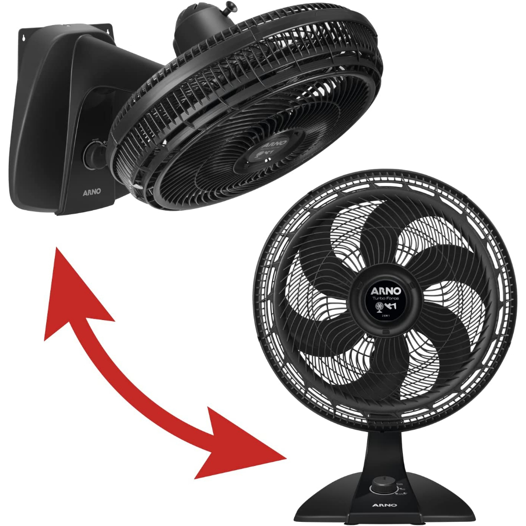 Ventilador de Mesa e bancada e parede Arno 40cm Grande Potente Turbo ...