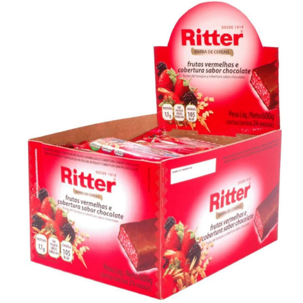 Caixa Barra de Cereal Ritter com 24 unidade 528g - Sabor: Frutas ...