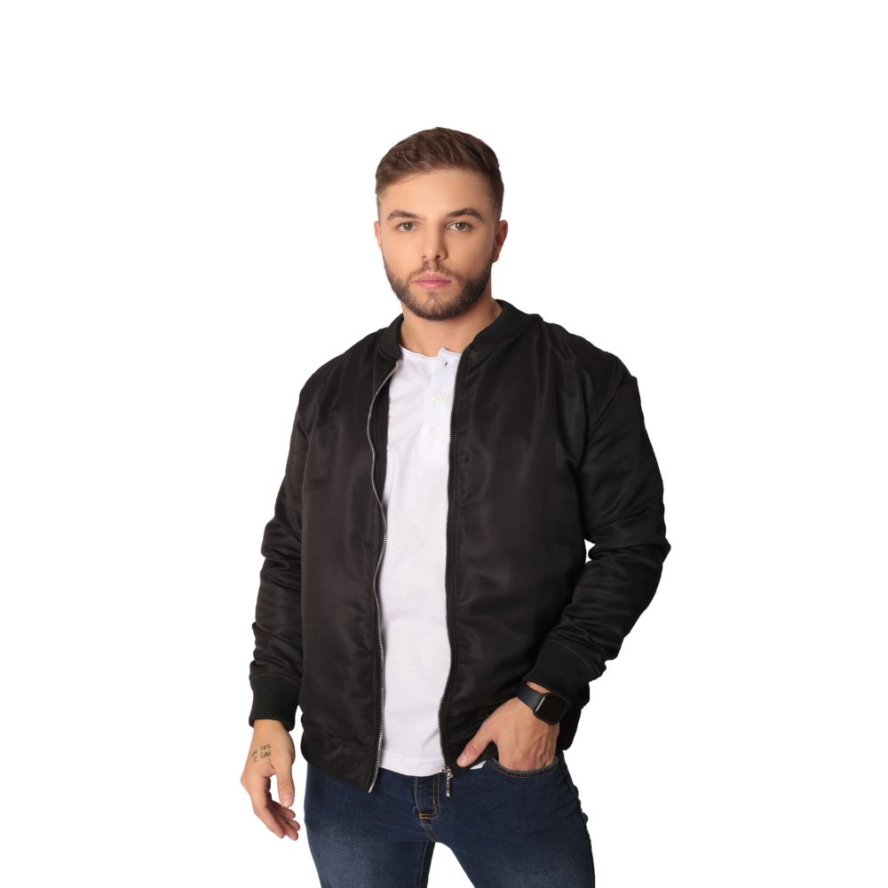 Jaqueta Bomber Aviador Masculina Com Forro Xadrez - Bomber Jacket ...
