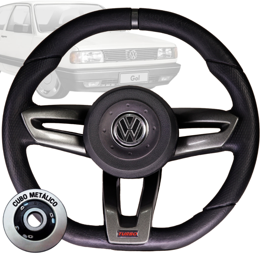 Volante Esportivo Volcano Grafite Vw Gol Quadrado buggy bugre brasília ...