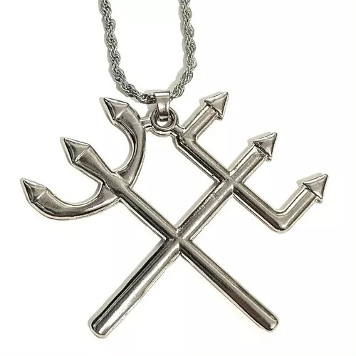 Colar Pingente Tridente Garfo Umbanda Exu Orixá Stlr 06 G | Shopee Brasil