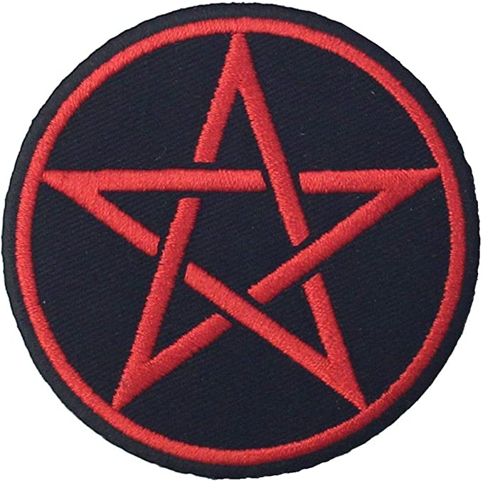 patch bordado pentagrama vermelho e preto termocolante | Shopee Brasil