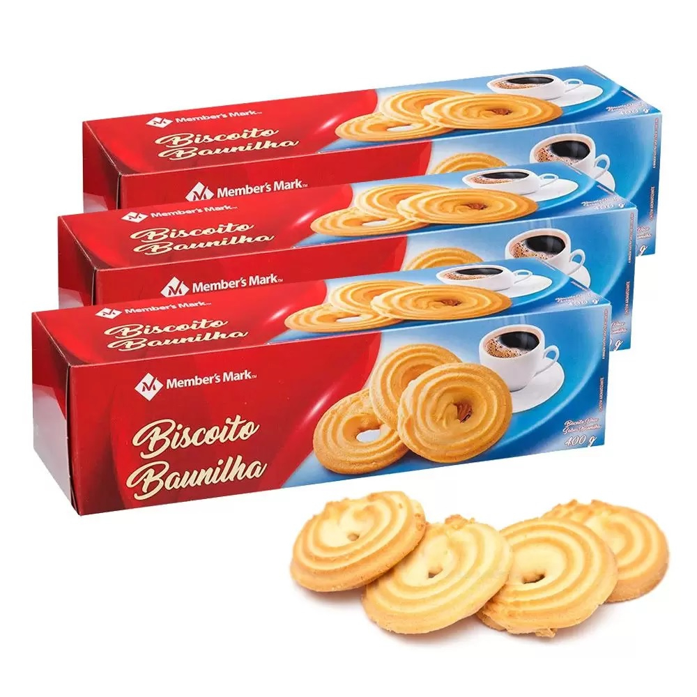 Kit 3 Biscoitos Baunilha Members' Mark 400g Importado Alemanha | Shopee ...