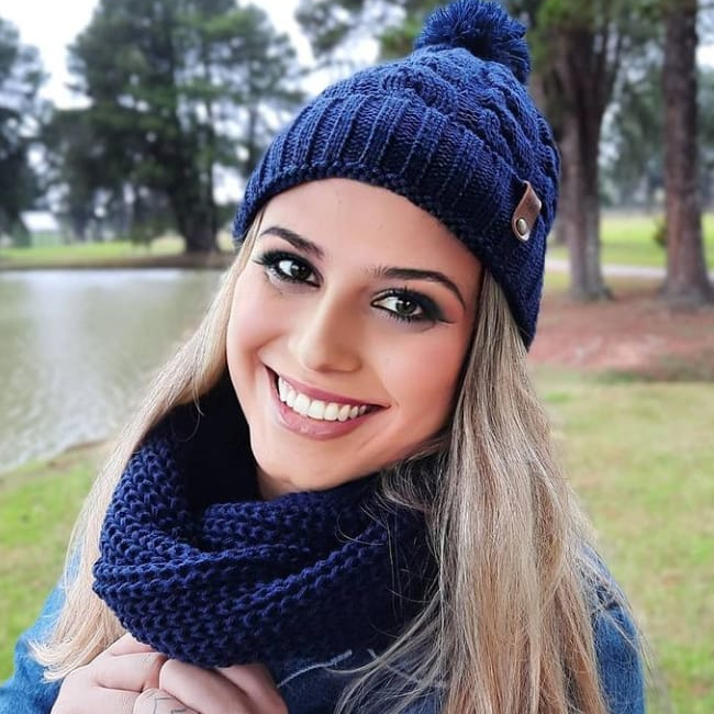 Gorro Touca + Cachecol Gola Infinita Feminina Lenço Tricot Lã Trança ...