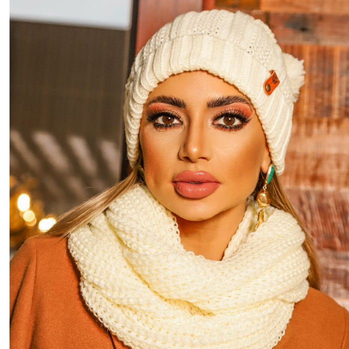 Gorro Touca + Cachecol Gola Infinita Feminina Lenço Tricot Lã Trança ...