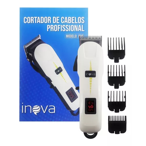 Maquina Profissional Pelos Cabelo Aparador Cortar Barbeador Masculina Recarregável + Acessórios ...
