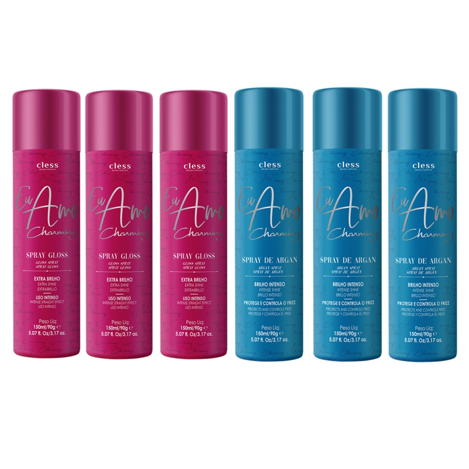 Kit 6 Misto - Spray Brilho Argan E Spray Brilho Gloss 150ml | Shopee Brasil
