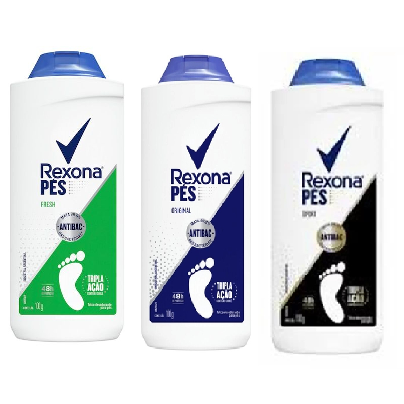 Talco Desodorante para Pés Rexona - 100g | Shopee Brasil