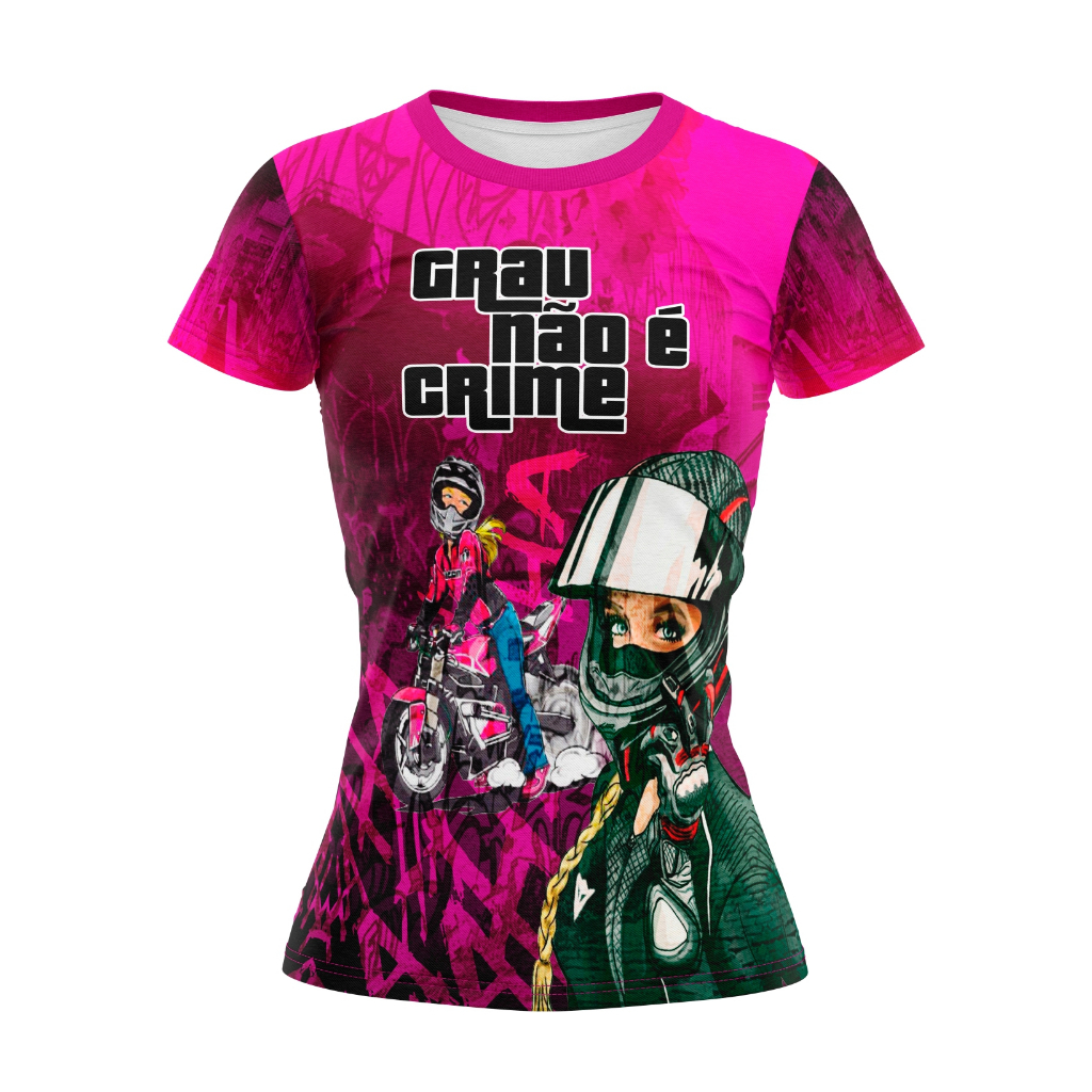 Camisa camiseta feminina 244 grau não é crime motos favela quebrada 2009 | Shopee Brasil