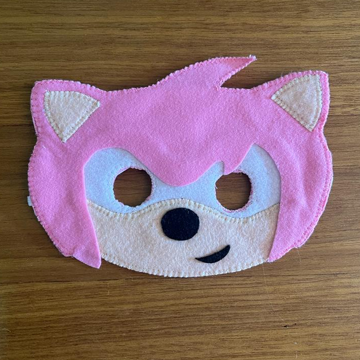 Máscara Amy Rose da turma do Sonic em Feltro | Shopee Brasil