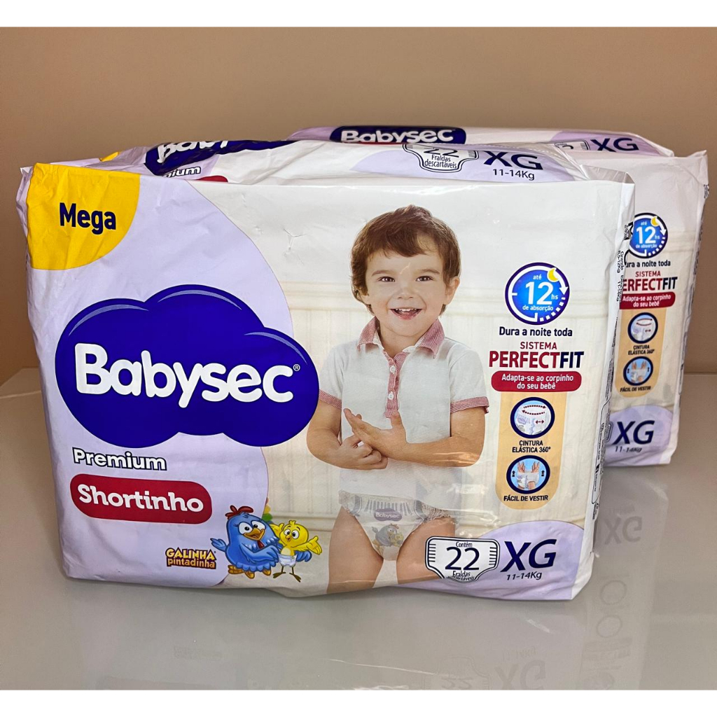 FRALDA BABYSEC PREMIUM SHORTINHO GALINHA PINTADINHA | Shopee Brasil