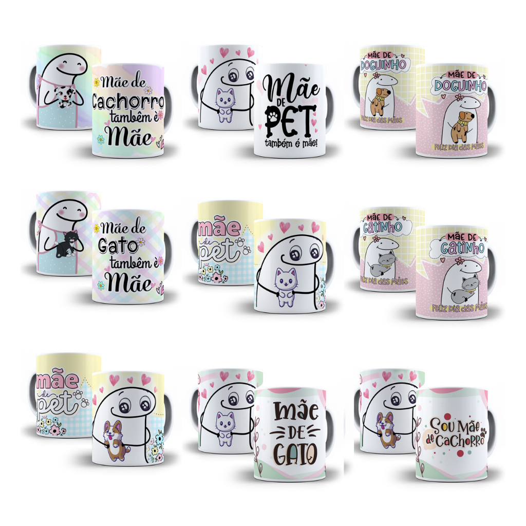 caneca porcelanda mãe de pet flork - mãe de gato - mãe de cachorro ...