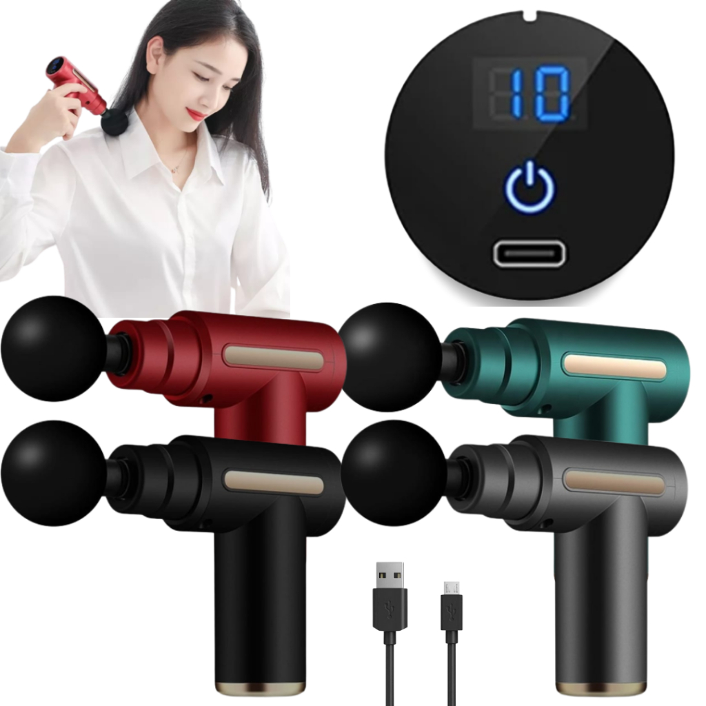 Pistola Massageadora massageador Elétrico Portátil Profissional aparelho de fazer massagem ...