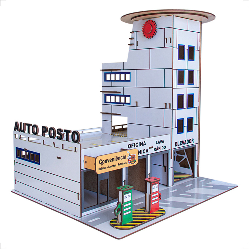 Mini Posto De Combustível com elevador móvel e estacionamento ...