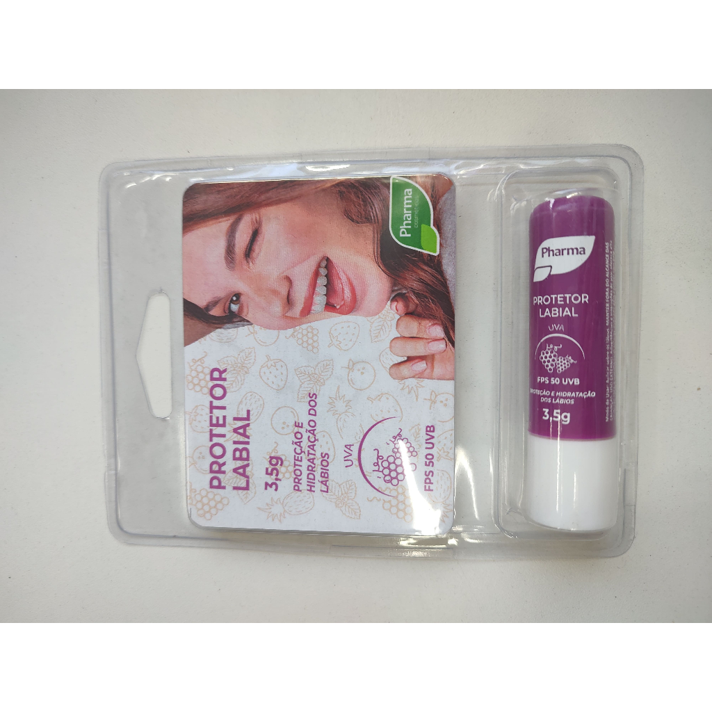 Protetor Labial Hidratante Pharma FPS 50 UVB 3,5g - Uva | Shopee Brasil