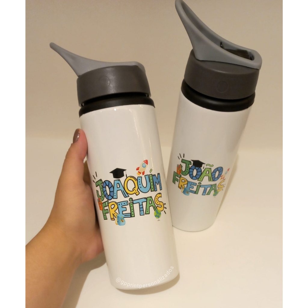 Squeeze Personalizada com Nome infantil -Aluminio,500ml. | Shopee Brasil
