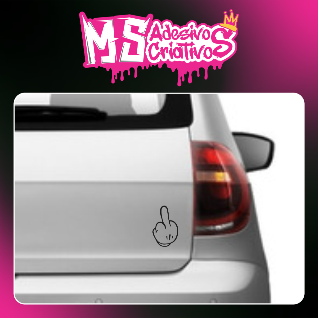 Adesivo Dedo do Meio Mickey Luva - Moto - Carro - Bike | Shopee Brasil