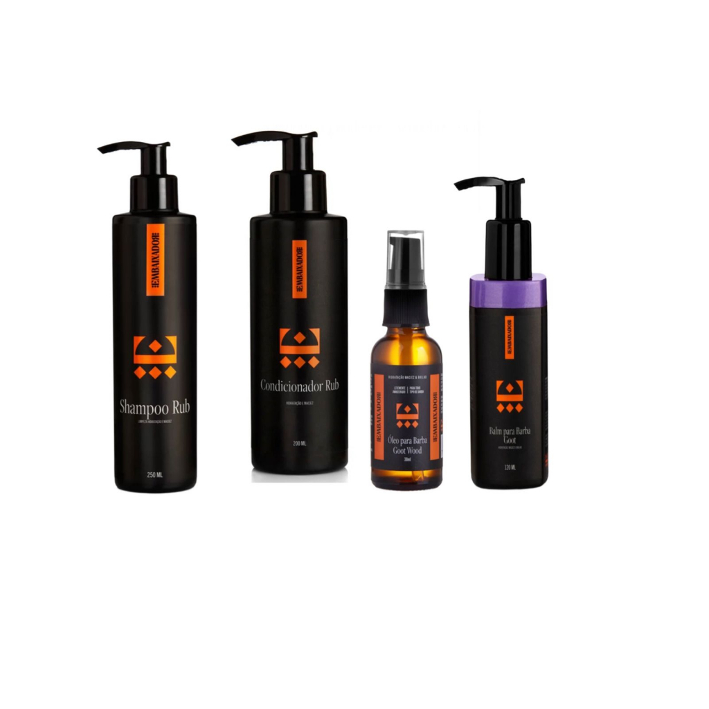 kit de balm para barba goot +oleo para barba goot wood+shampoo rub+ ...