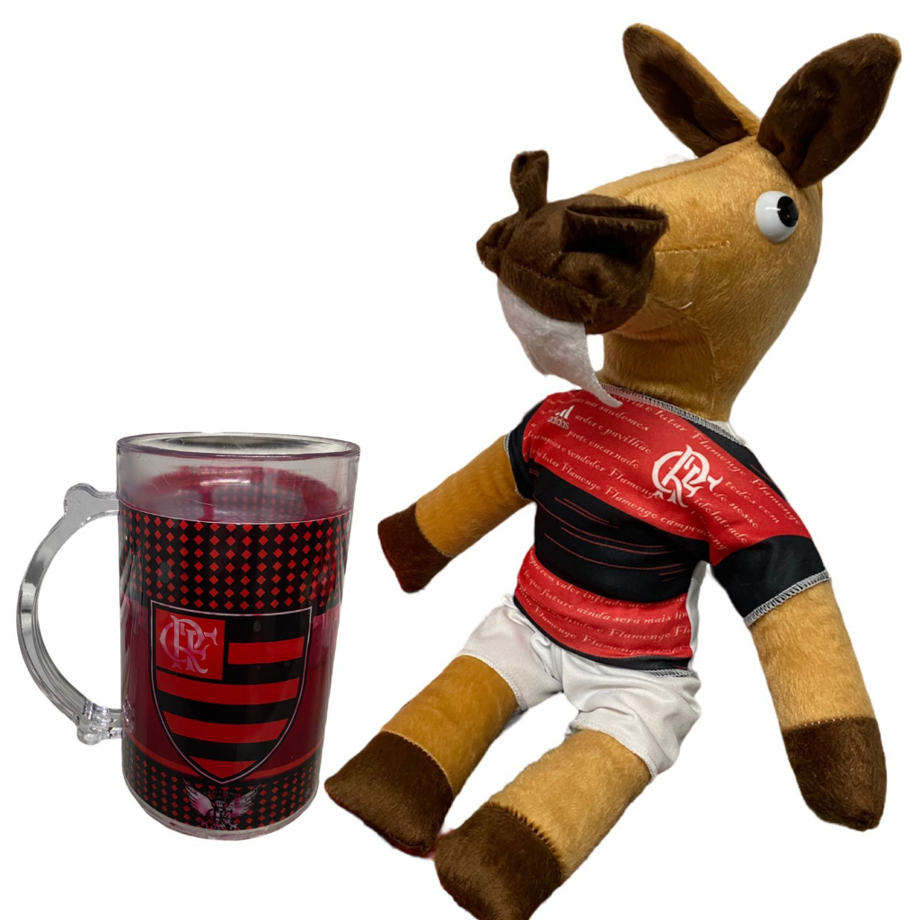 Cavalo 42cm Flamengo+ Copo Com Gel Flamengo | Shopee Brasil