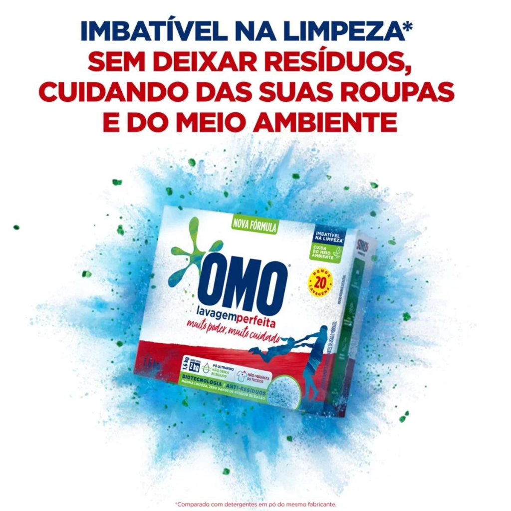 Lava-Roupas Pó Omo Lavagem Perfeita Caixa 4kg Tamanho Família qb ...
