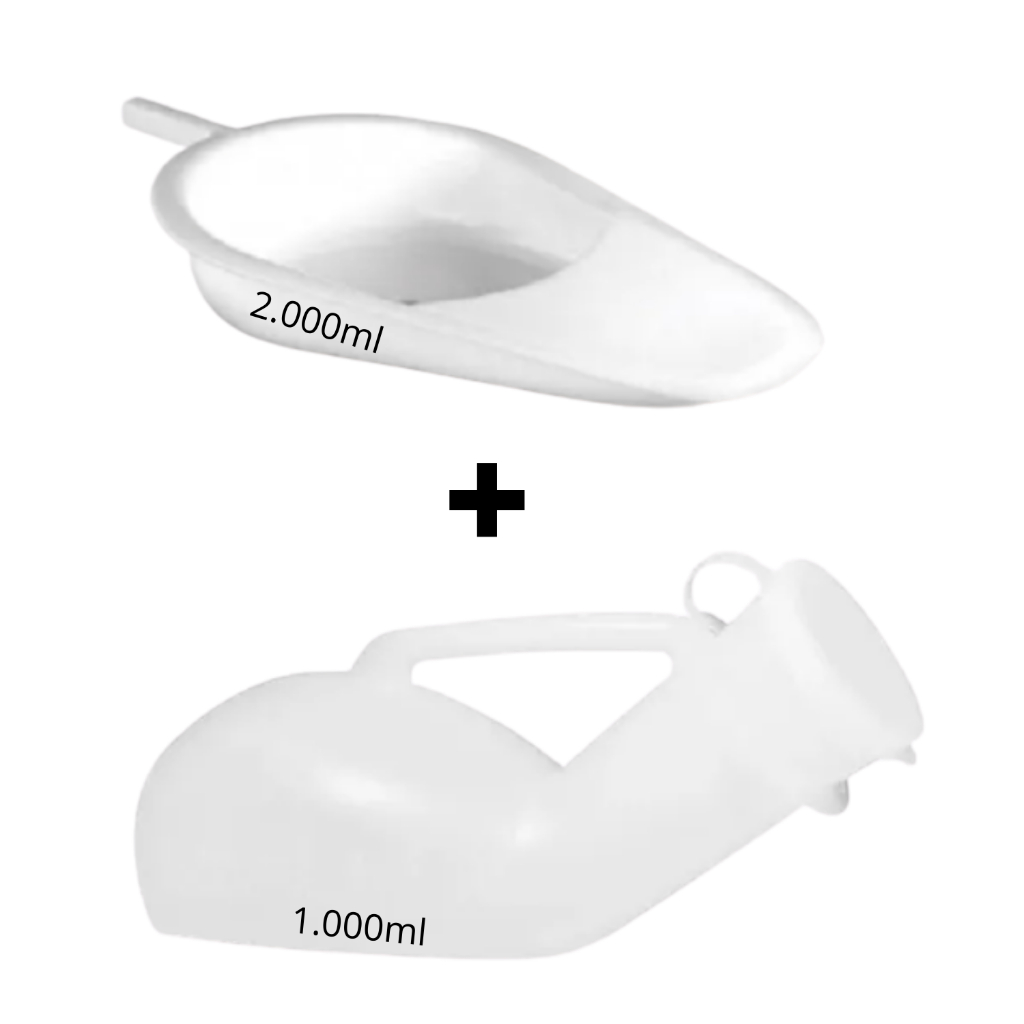 Papagaio 1l + Comadre Plástica Extra Grande Hospitalar Grande 2.5l ...