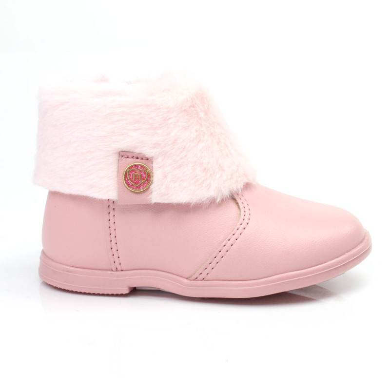 Bota Infantil Menina Molekinha Pelo- Rosa | Shopee Brasil