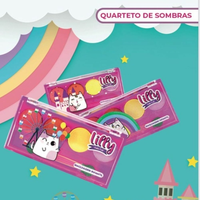 Paleta Quarteto de Sombras Infantil Lilly Cute Cat | Shopee Brasil