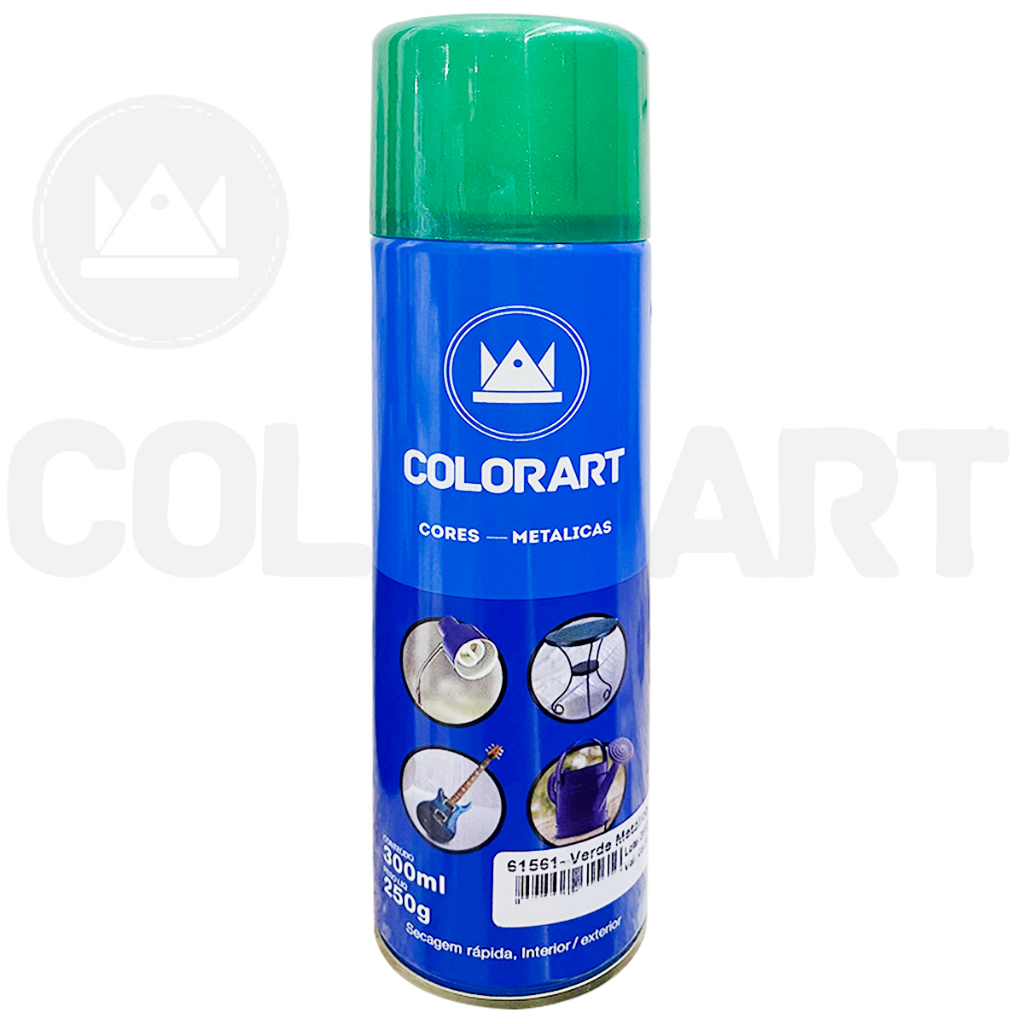 Tinta Spray Efeito Metalico Para Metal Verde Colorart 300ml | Shopee Brasil