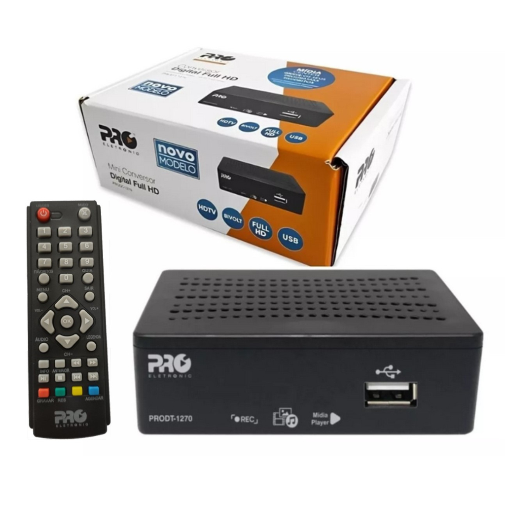 Conversor Digital para TV Proeletronic PRODT-1270 | Shopee Brasil