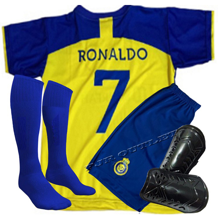 2022 23 Infantil Kit Cristiano Ronaldo Al Nassr Cr7 Home Camisa Do Time
