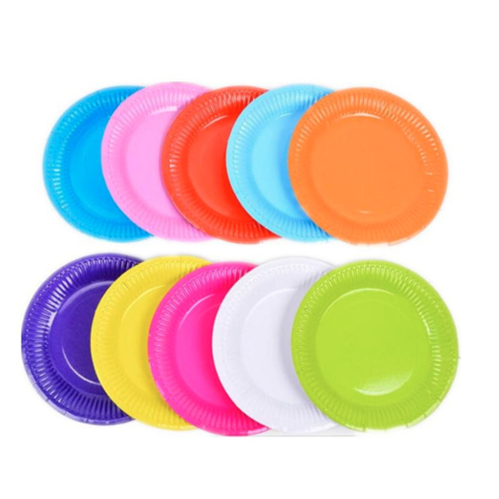 50 unid Pratinho Prato Descartavel Plastico Cores | Shopee Brasil