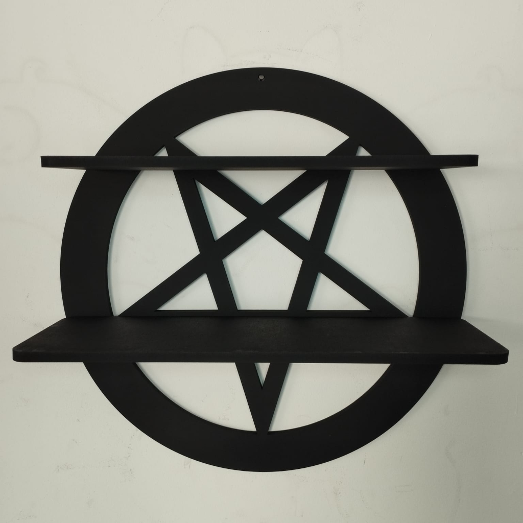 prateleira de parede hack nicho 30cm pentagrama invertido wicca bruxa ...