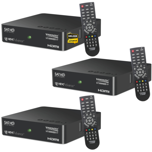 Kit 3 Receptor Digital Sat Regional Vt1000 - Visiontec | Shopee Brasil