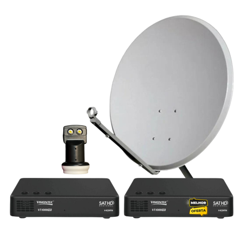 Kit 2 Digital Vt1000 Visiontec - Antena Lnbf Ku | Shopee Brasil