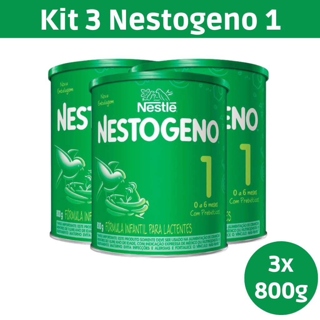 Kit 3 Nestogeno 1 800g - Fórmula Infantil | Shopee Brasil