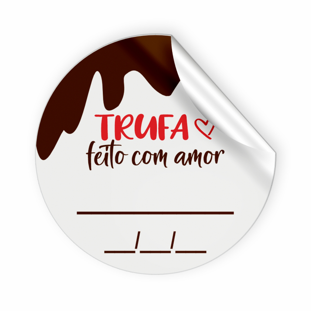 250 Adesivos Etiqueta Trufa Feito Com Amor Redondo 3x3cm | Shopee Brasil
