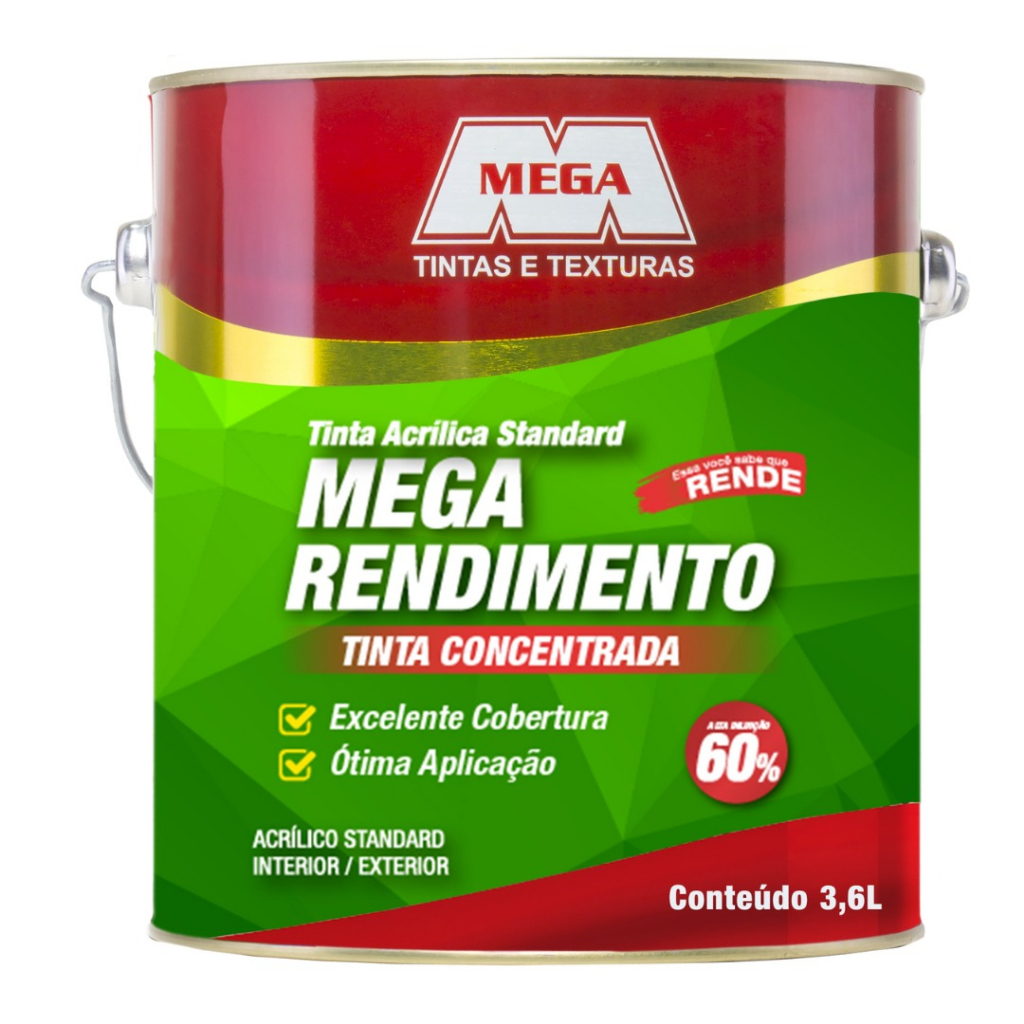 Tinta para parede Mega Rendimento 3,6L | Shopee Brasil
