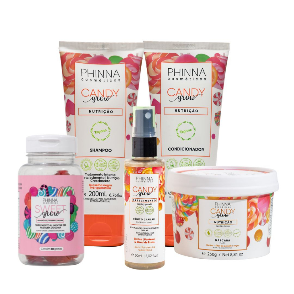 Kit Completo Linha Candy Grow (shampoo + Condicionador + Máscara ...