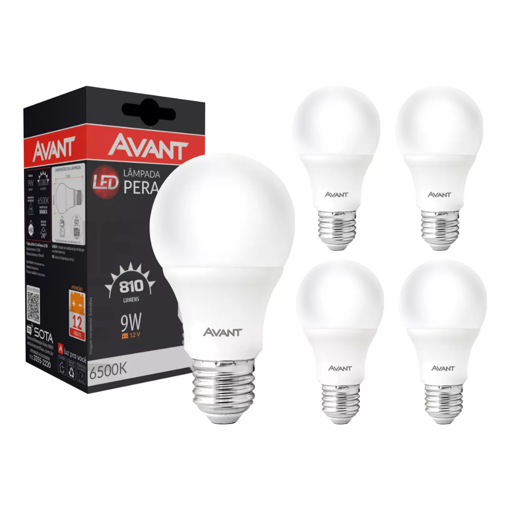 Kit 5 Lâmpada Led 9w 12v (volts) Bulbo Soquete E27 P/ Food Truck, Trailers e Barcos | Shopee Brasil