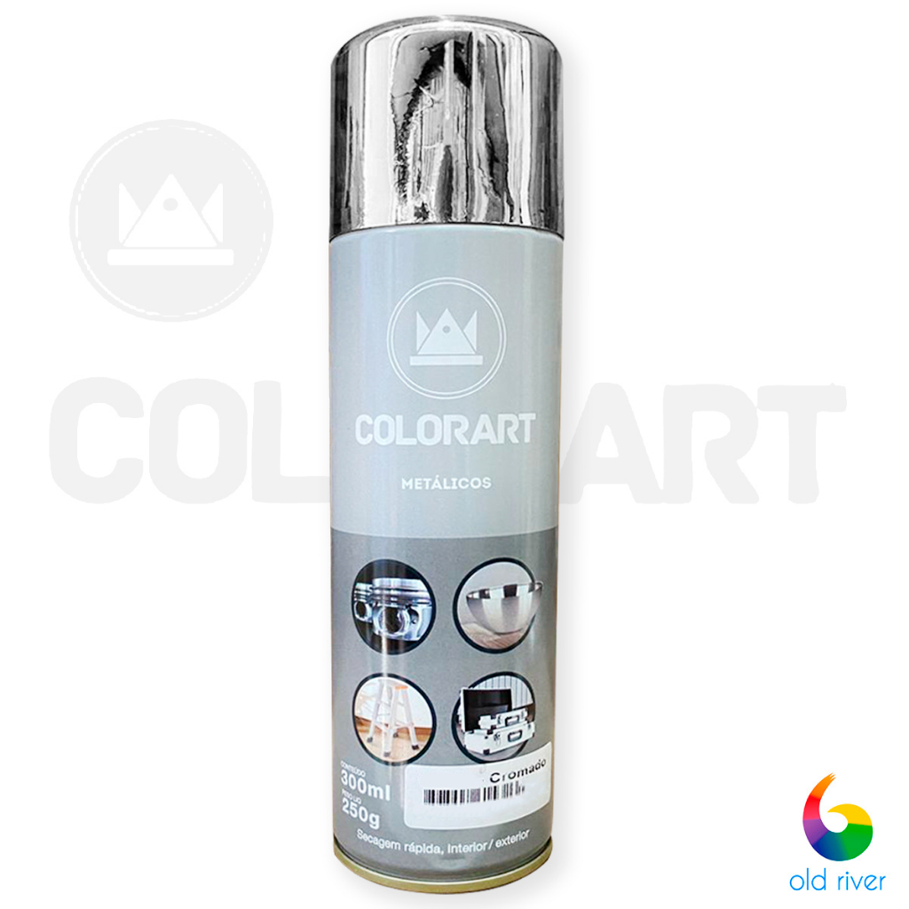 Tinta Spray Metálicos Artesanato CROMADO Colorart 300ml | Shopee Brasil