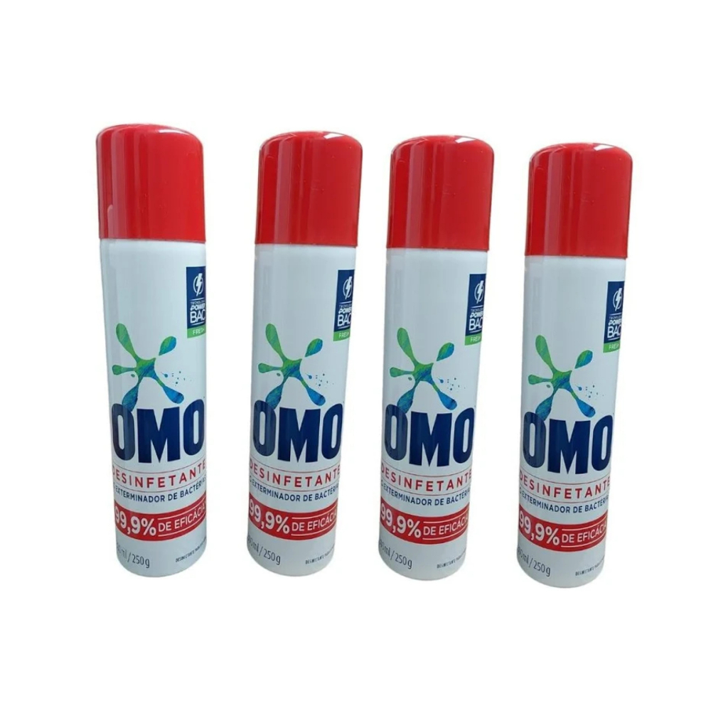 Desinfetante Omo Spray Aerosol Original 300 Ml Kit Com 4 Unidades ...