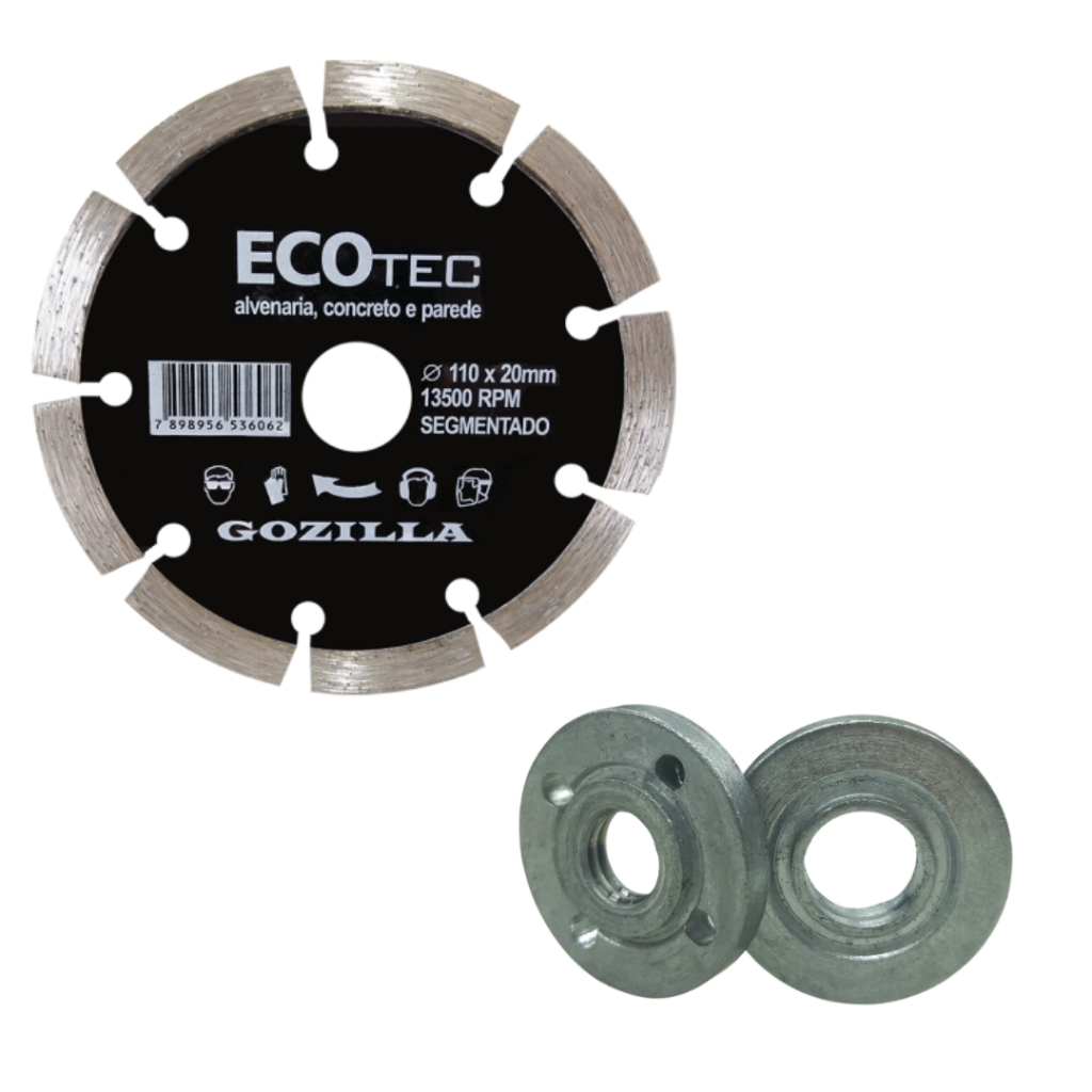 Adaptador Porca Flange Esmerilhadeira E Disco Ecotec Segmentado ...