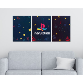 Kit 3 Placas Quadros decorativos PlayStation PS1, PS2, PS3,PS4,PS5 ...