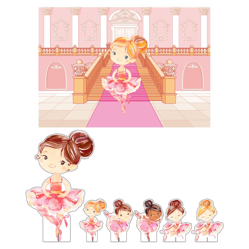 Mini Kit Display + Painel Festa Infantil Bailarina Aquarelada | Shopee ...