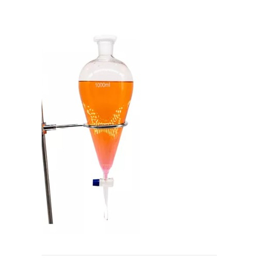 Funil Separação tipo Pera 1000ml Torneira Vidro C/ Tampa Rolha Nf ...